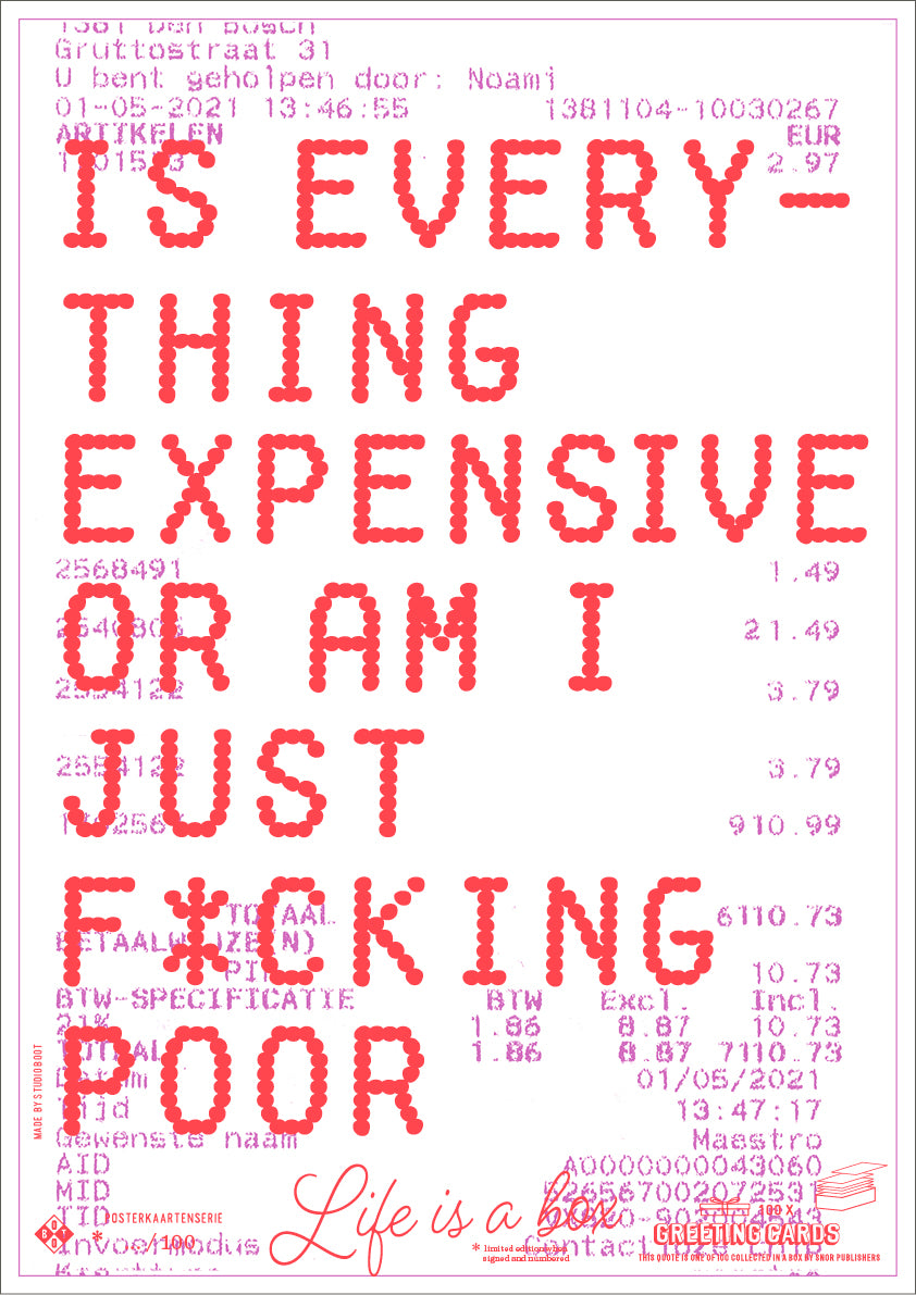 Studio Boot poster Is Everything Expensive bestellen – Kavel 84